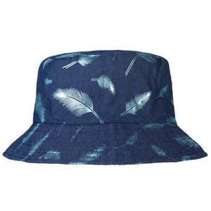 Accessories | Mens Blue Feather Pattern Bucket Hat Nwt | Poshmark